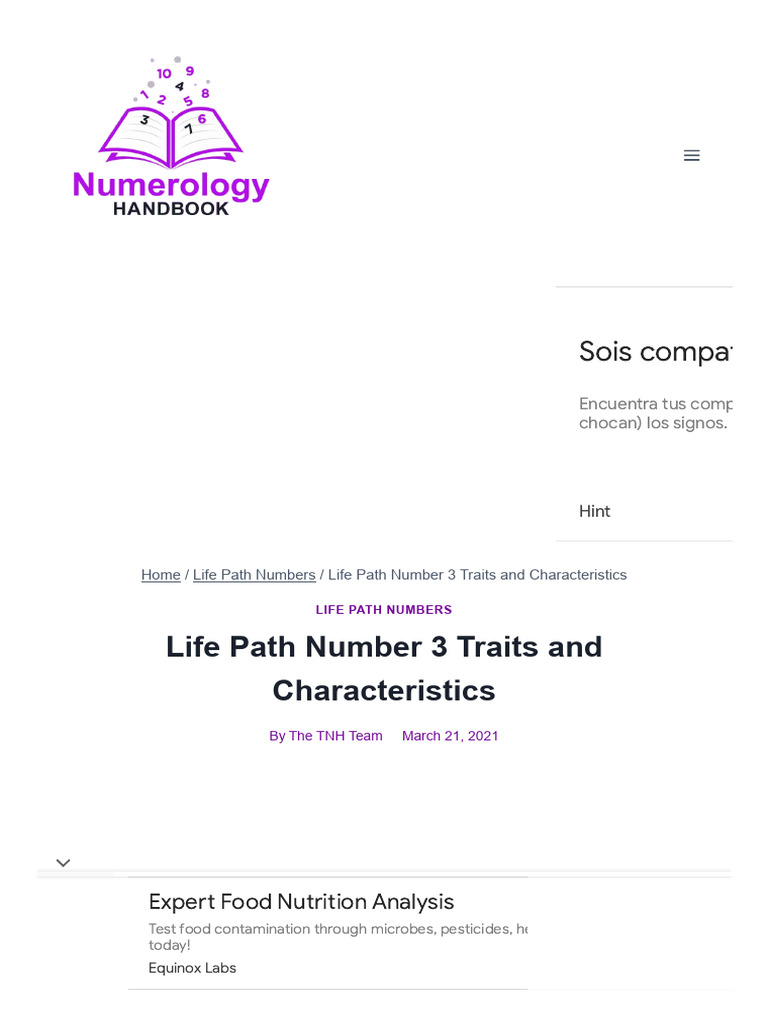 Life Path Number 3 - Meaning, Traits, Compatibility, & More | PDF ...
