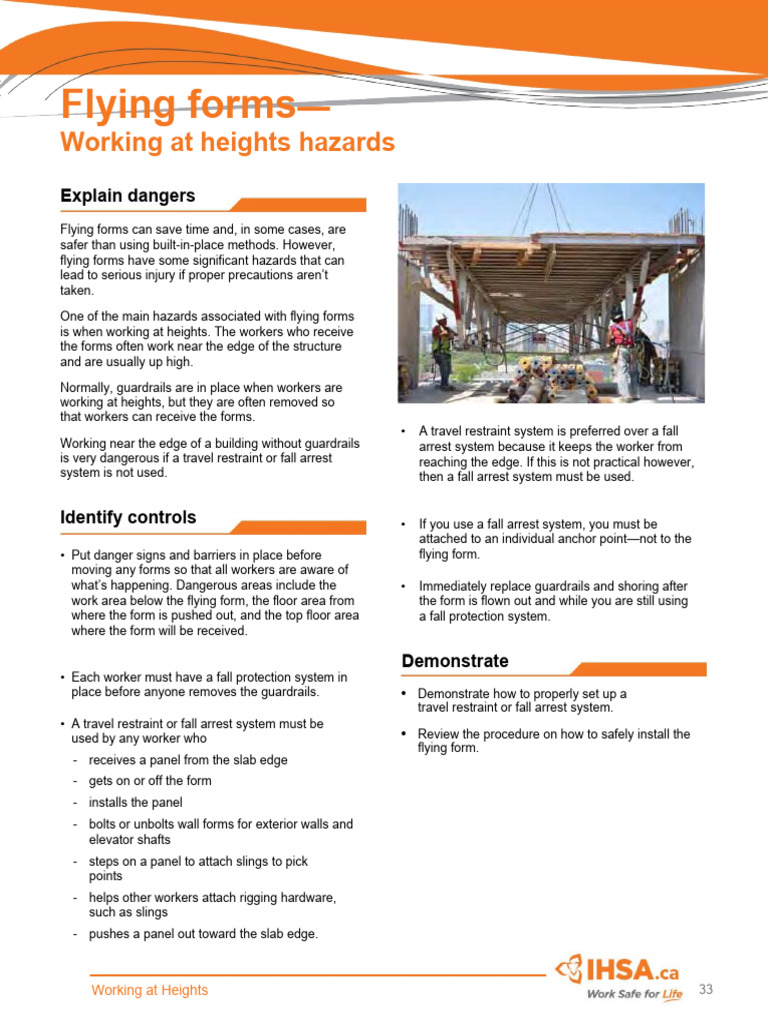 Flying Forms Working at Heights Hazards | PDF | Safety
