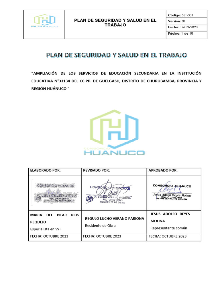PLAN DE SEGURIDAD Y SALUD EN EL TRABAJO - Guelgash Ok | Descargar gratis PDF | Seguridad y salud ...