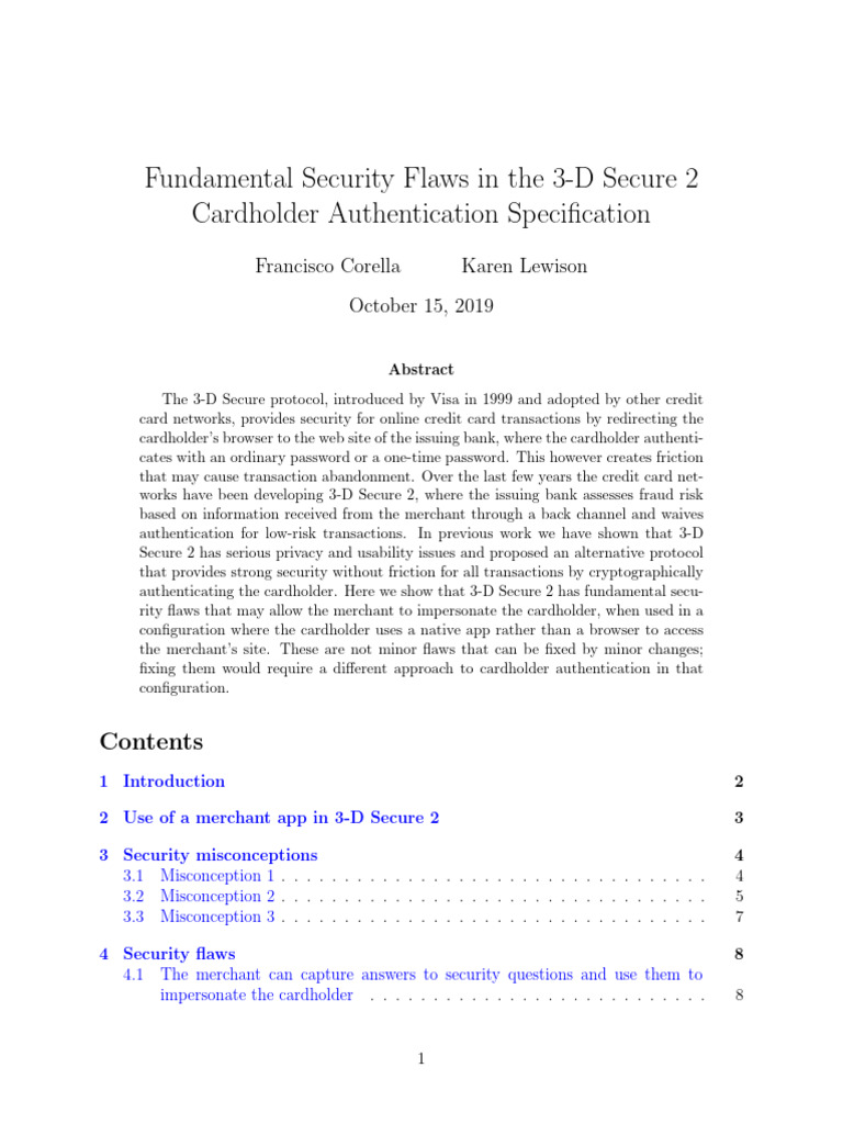 Security Flaws in 3DS2 | PDF | Phishing | Security Engineering