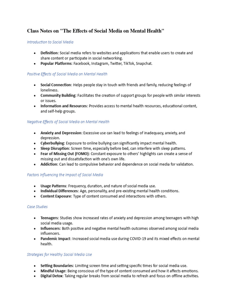 The Effects of Social Media On Mental Health | Download Free PDF ...