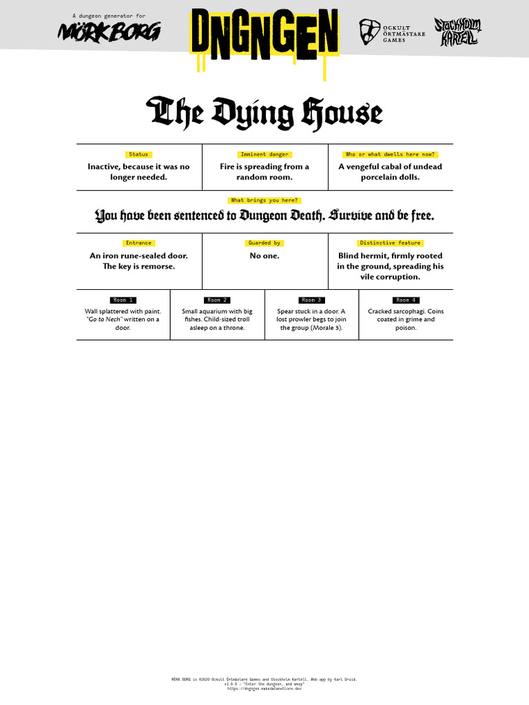 DNGNGEN - The Dying House | PDF