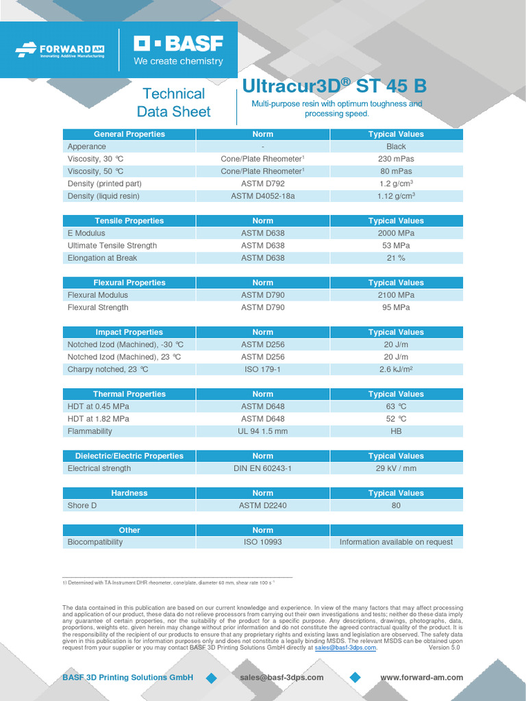 BASF ST 45 B - P3 Material Data Sheet (Technical) | PDF | Viscosity | Pascal (Unit)