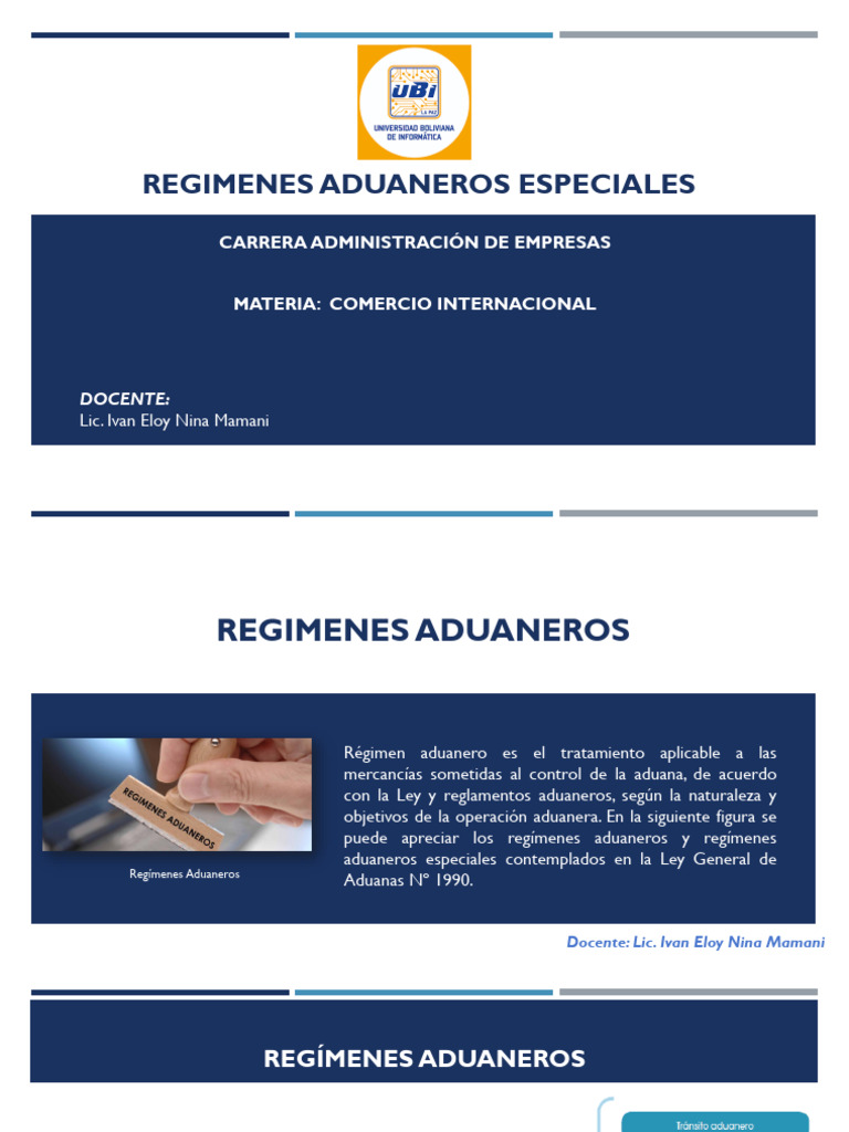 Regimenes-Aduaneros Especiales | PDF | aduana | Arancel