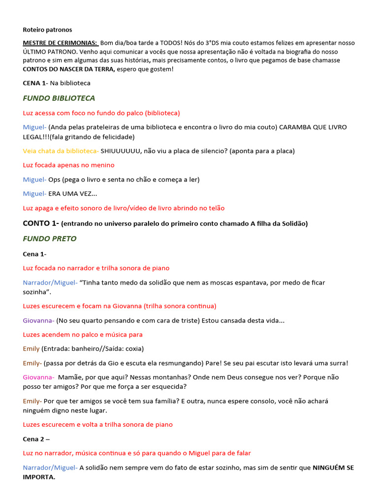 Roteiro Editado Vini | PDF | Amor | Contos