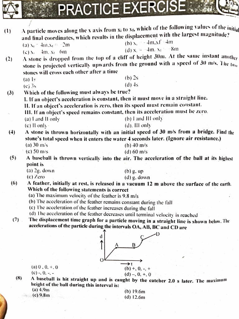 Chapter 3 Motion and Force Worksheet | Download Free PDF | Mechanics | Spacetime