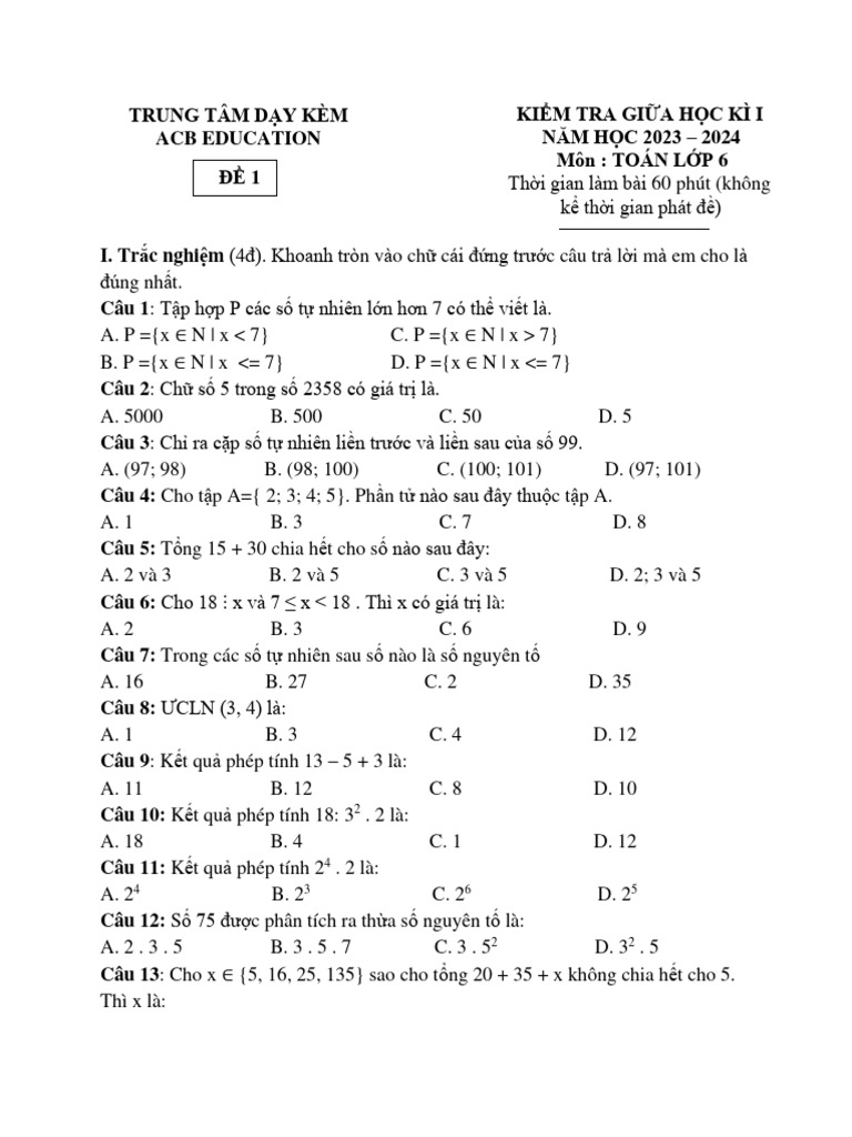 GK1 Lop6 De2 3 | PDF