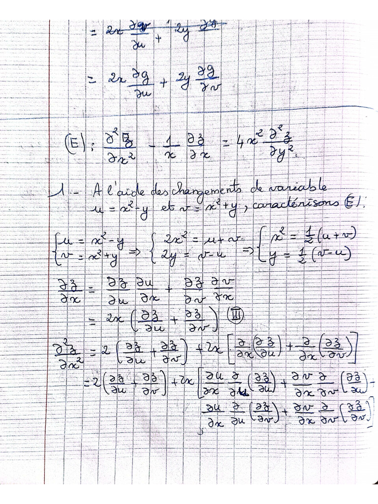Exo Sur Equa Aux Dérivés Partiels | PDF