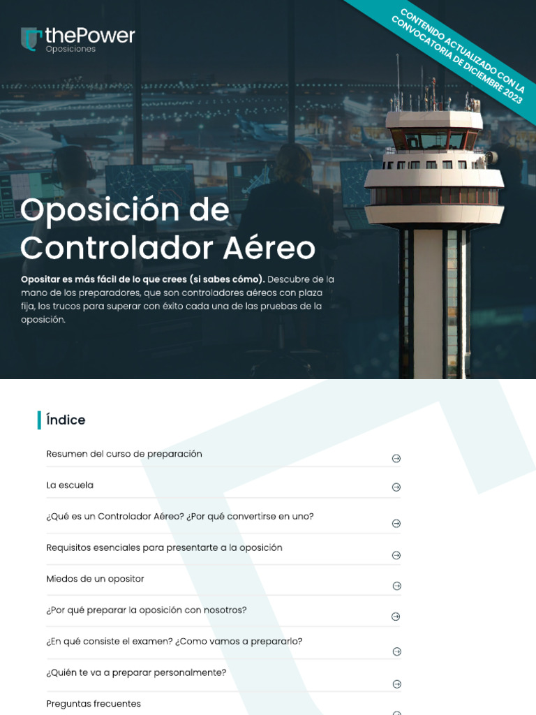 Curso Oposición Controlador Aéreo 2023 | PDF | Control de tráfico aéreo ...