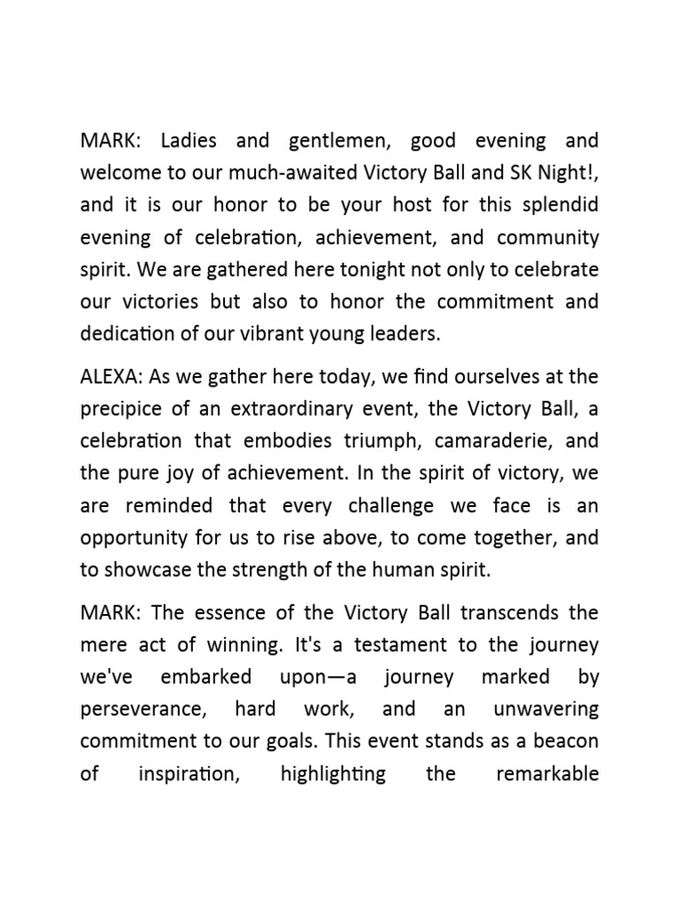 Victory Ball Script | PDF