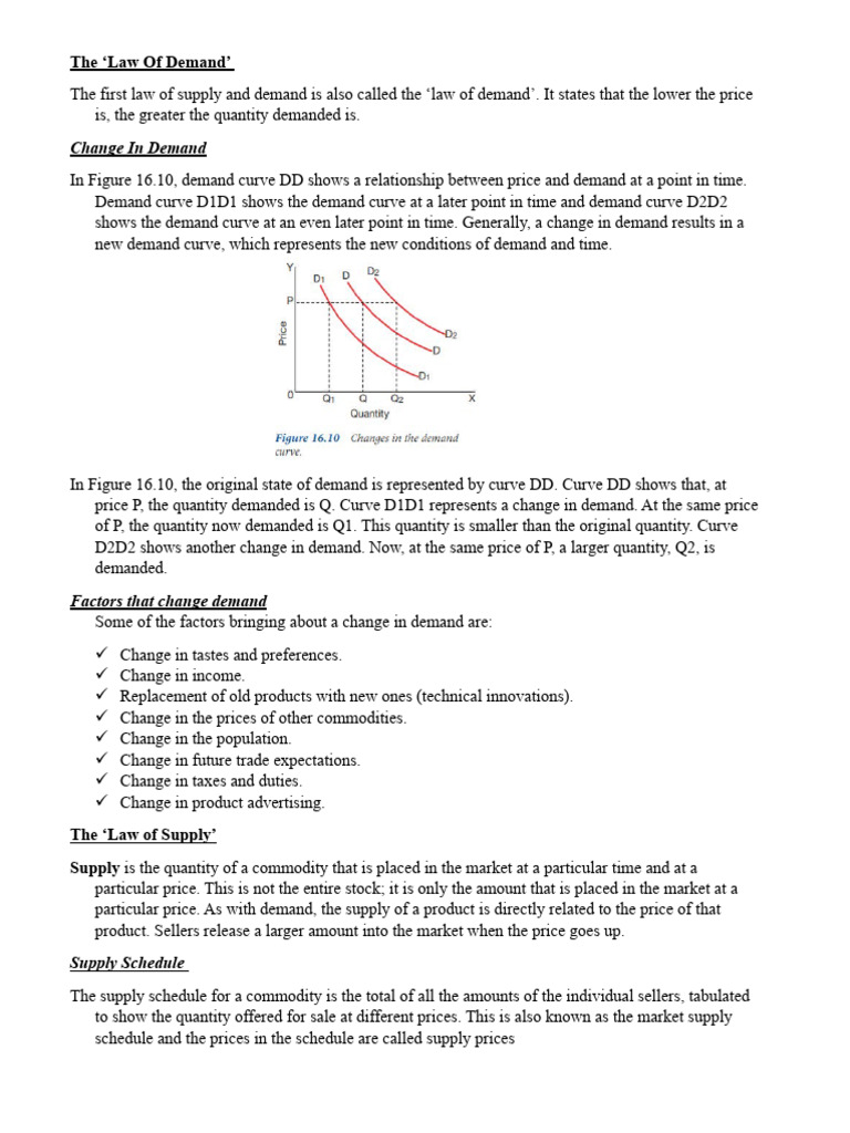Laws of Demand and Supply - Agri Notes | PDF | Demand | Supply (Economics)