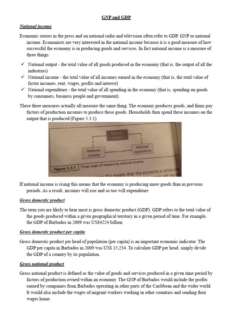 GNP and GDP ECONS NOTES | PDF | Gross Domestic Product | Income