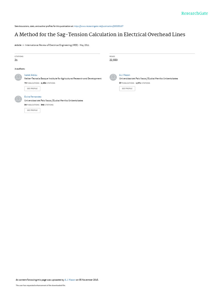A Method For The Sag-Tension Calculation in Electr | PDF | Deformation ...