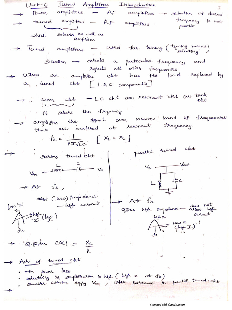 ECA Unit-6 Tuned Amplifiers | PDF