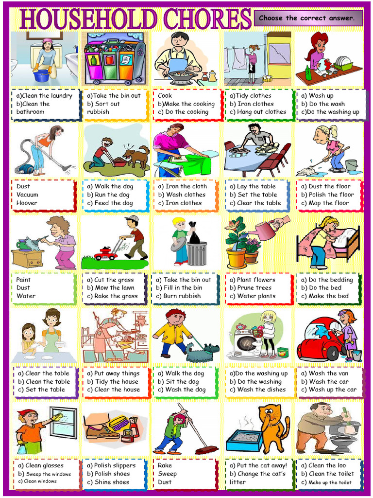 Household Chores | Download Free PDF | Housekeeping | Cleaning