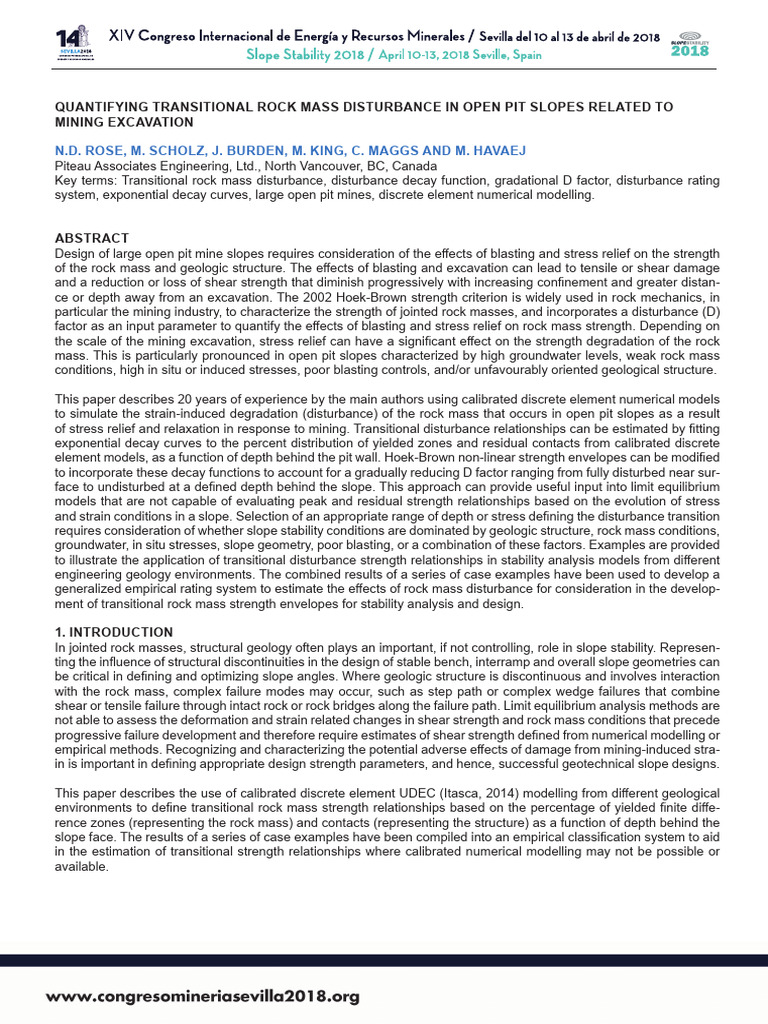 Rose N.D. - Quantifying Transitional Rock Mass | PDF | Strength Of ...