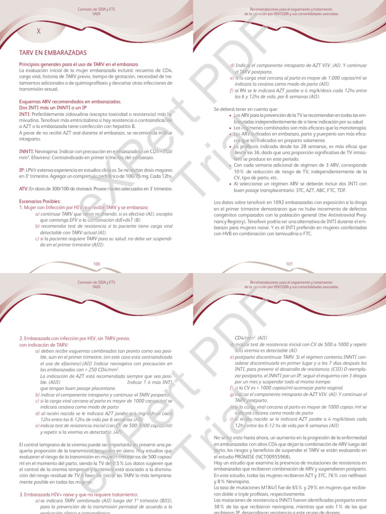Recomendaciones TARV en Embarazadas VIH | PDF | VIH / SIDA | VIH