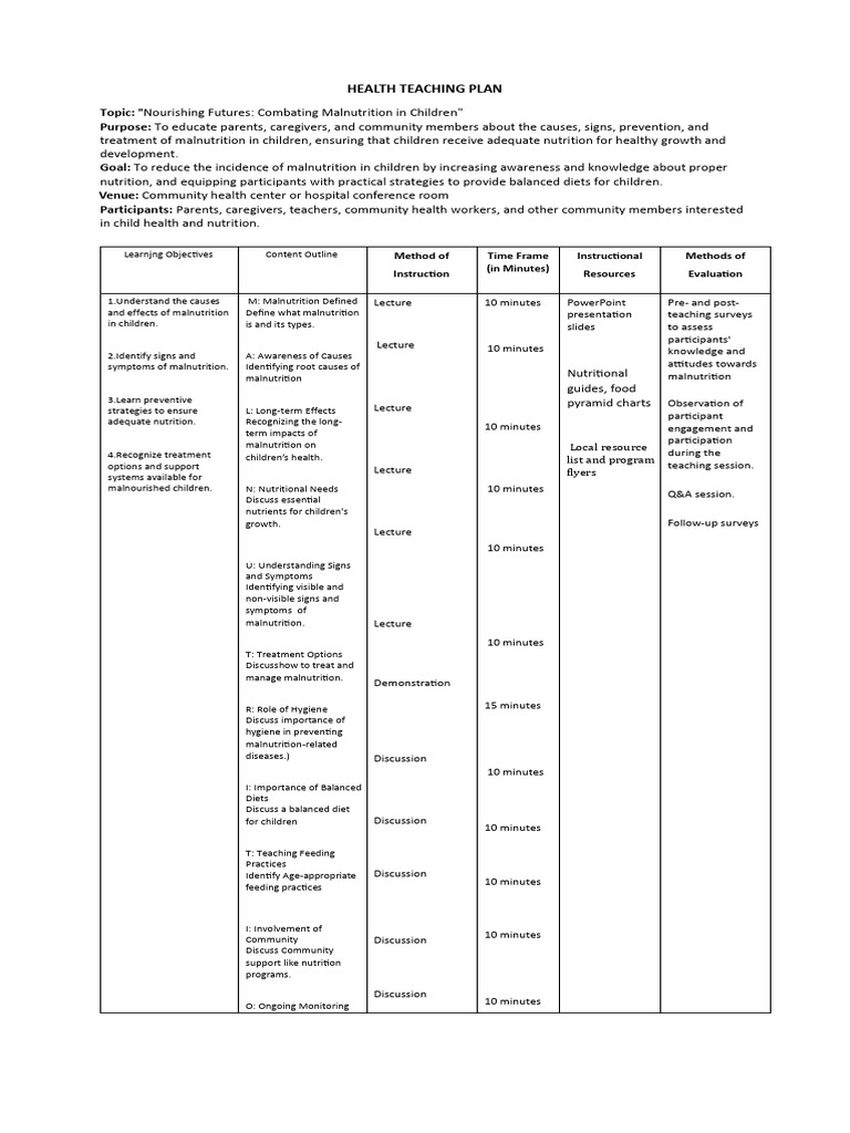 Malnutrition Sample | Download Free PDF | Malnutrition | Nutrition