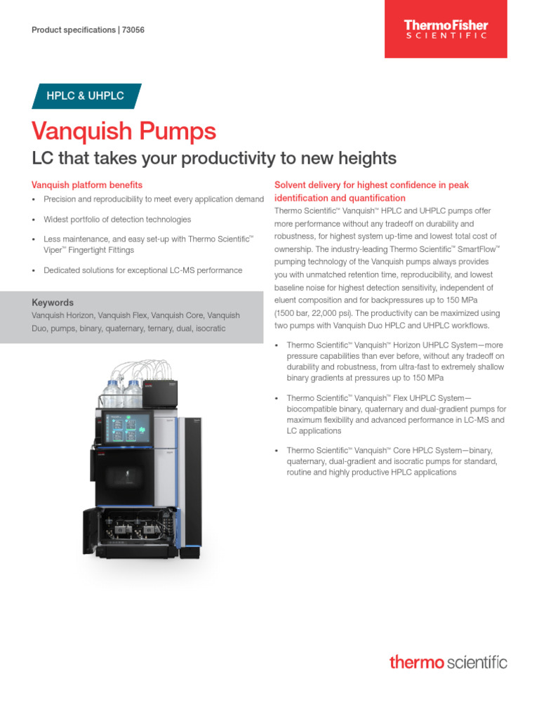 Vanquish Pump - Product Specification PS73056-En 0922M - 2022 | Download Free PDF | High ...
