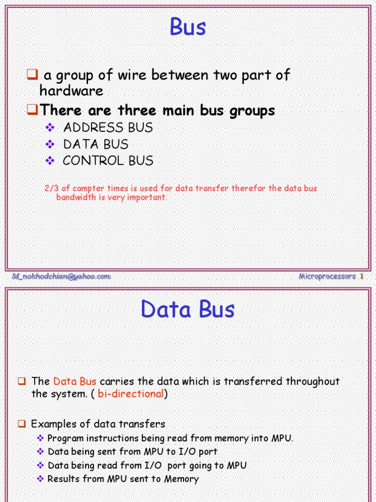 A Group of Wire Between Two Part of Hardware: There Are Three Main Bus ...