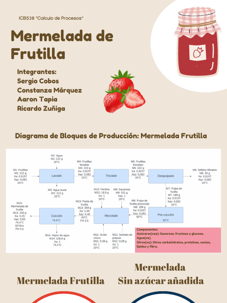Proceso de Producción de Mermelada de Frutilla | PDF | Fructosa | Azúcar