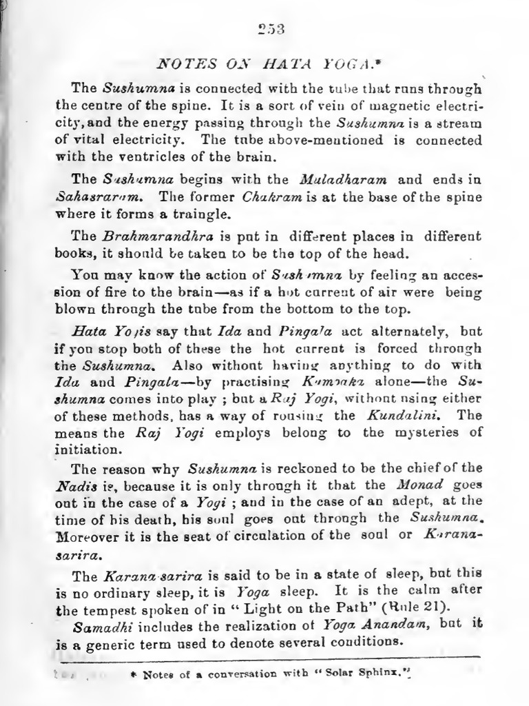 Module 4 - Subba Row Notes On Hata Yoga | PDF | Yoga | Āstika