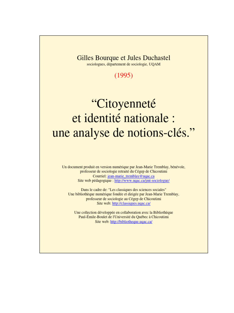 Citoyennete Et Identite Nationale | PDF | Sciences sociales