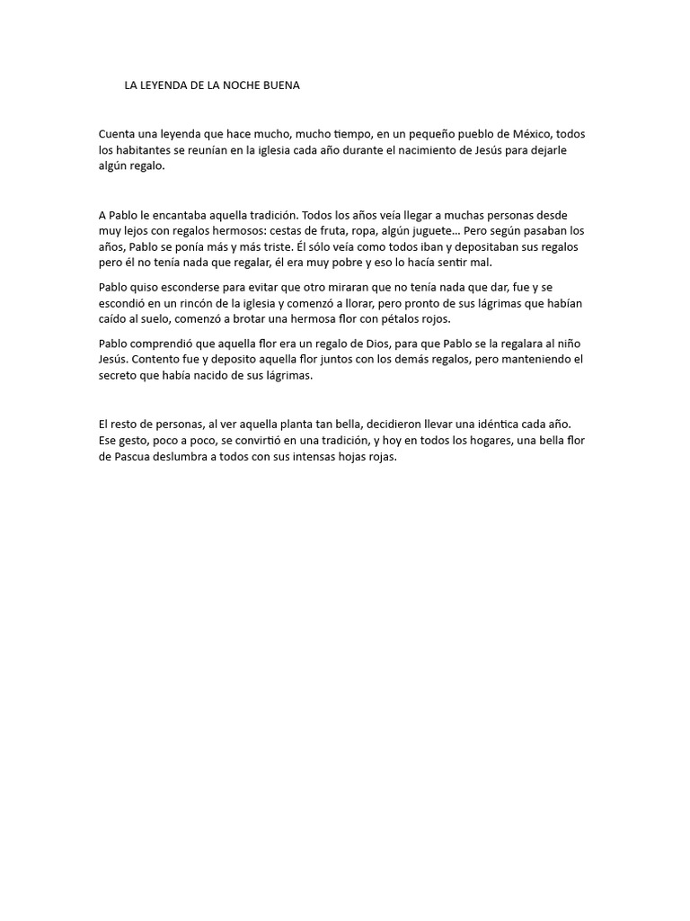 La Leyenda de La Flor de Noche Buena | PDF