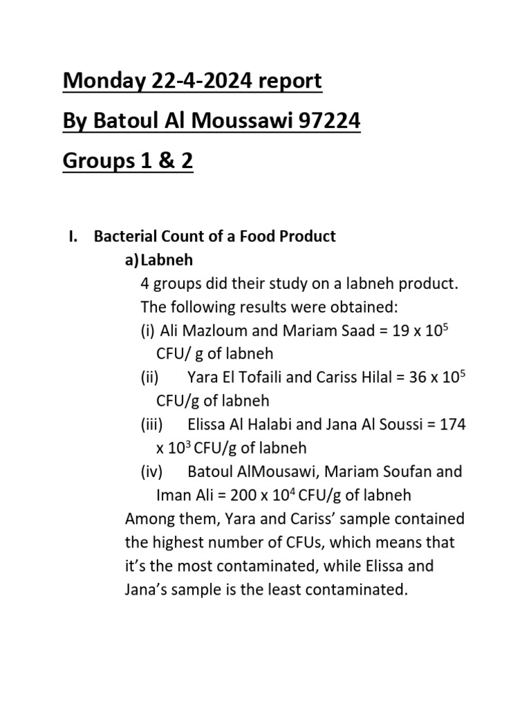 (Groups 1&2) (22-4-2024) | PDF | Colony Forming Unit | Pseudomonas (Groups 1&2) (22-4-2024) | PDF | Colony Forming Unit | Pseudomonas