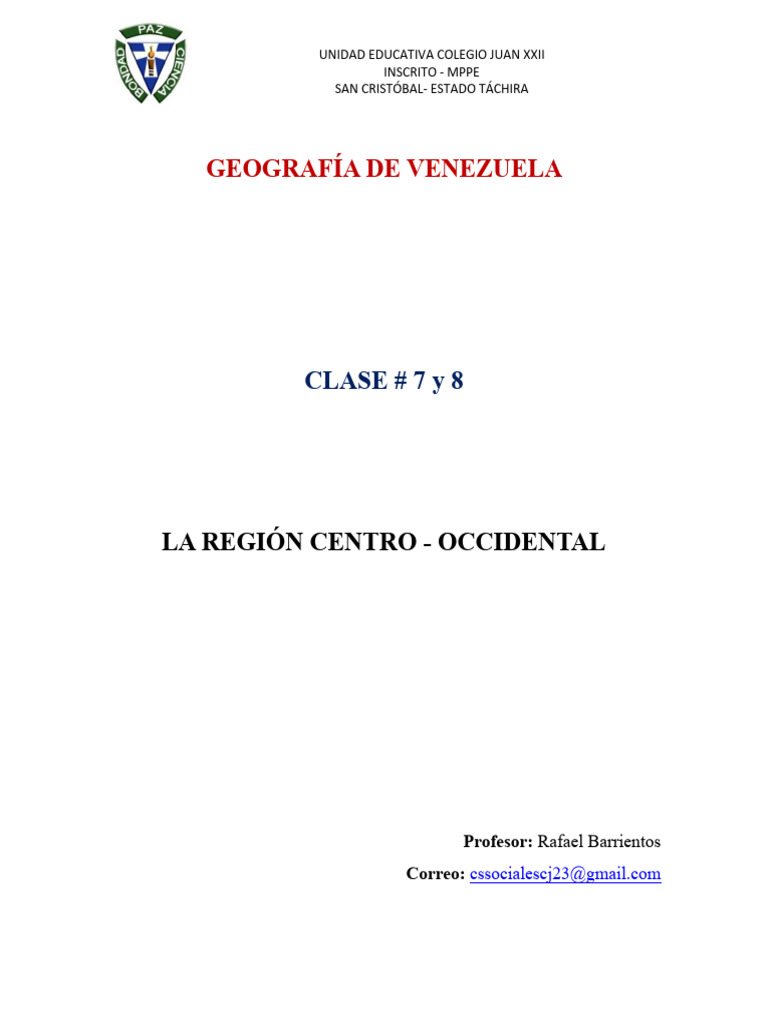 3er Año GEOGRAFÍA DE VENEZUELA CLASE 7 y 8 | PDF | Geografía Física | Ciencias de la Tierra