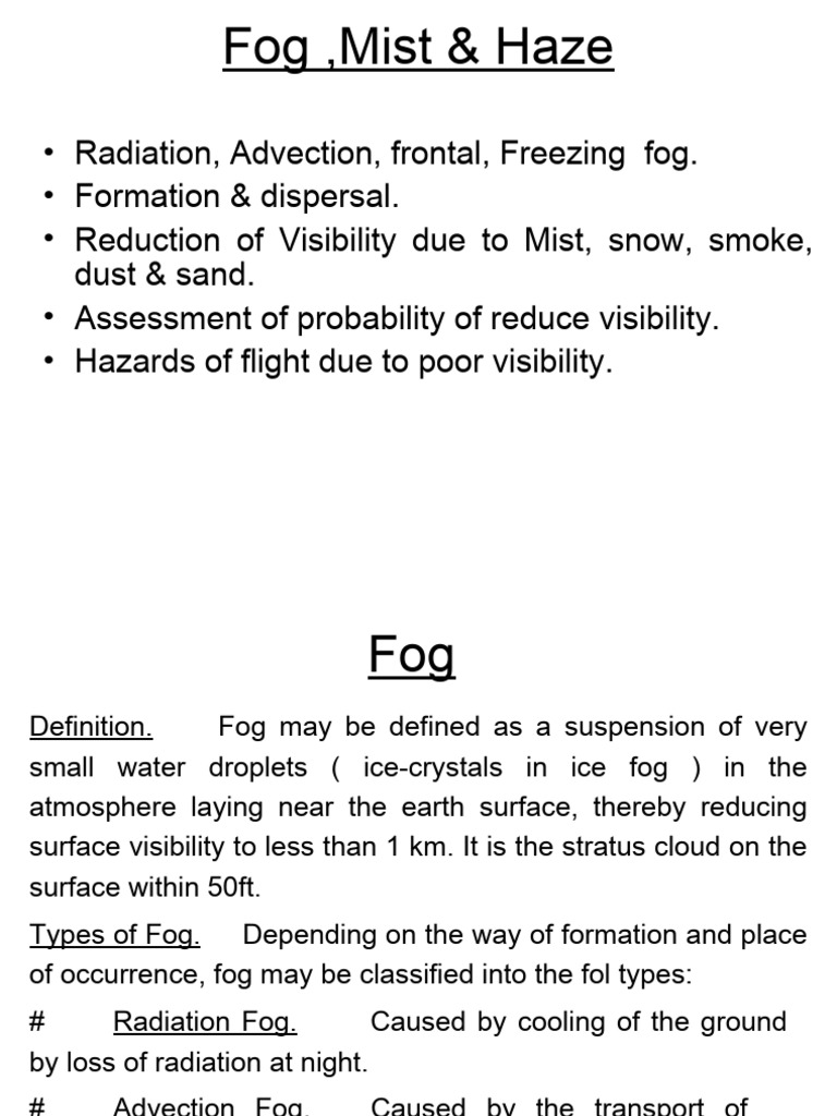Fog, Mist & Haze | PDF | Fog | Cloud