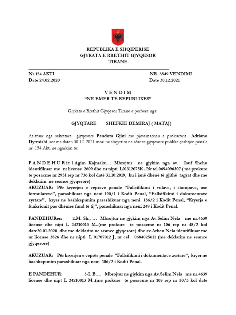 Vendim I Anonimizuar | PDF