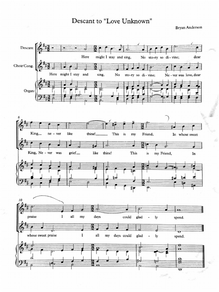 Hymn 458 Descant "Love Unknown" | PDF