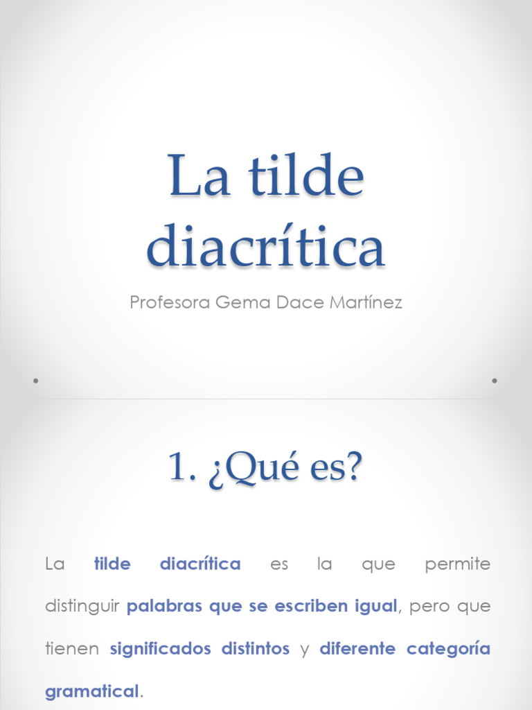 La Tilde Diacrítica | PDF | Adverbio | Pronombre