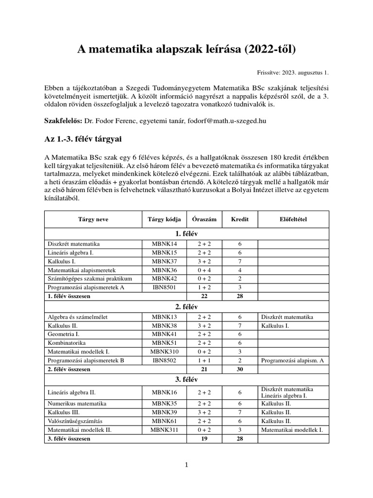 matematikaBSc v2022 | PDF