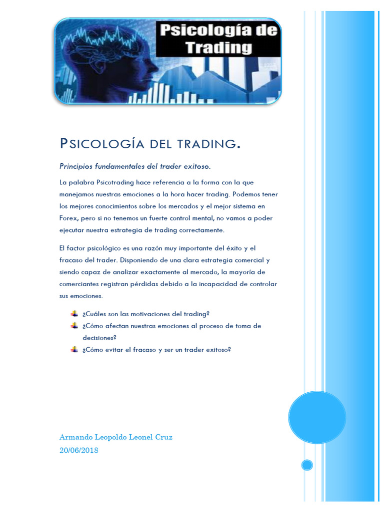 Psicología Del Trading | PDF | Comerciante (Finanzas) | Las emociones