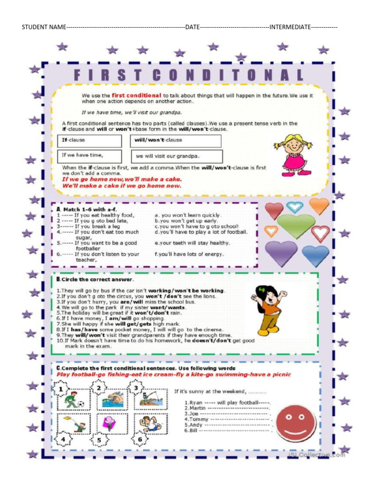 FIRST CONDITIONAL. Worksheet | PDF