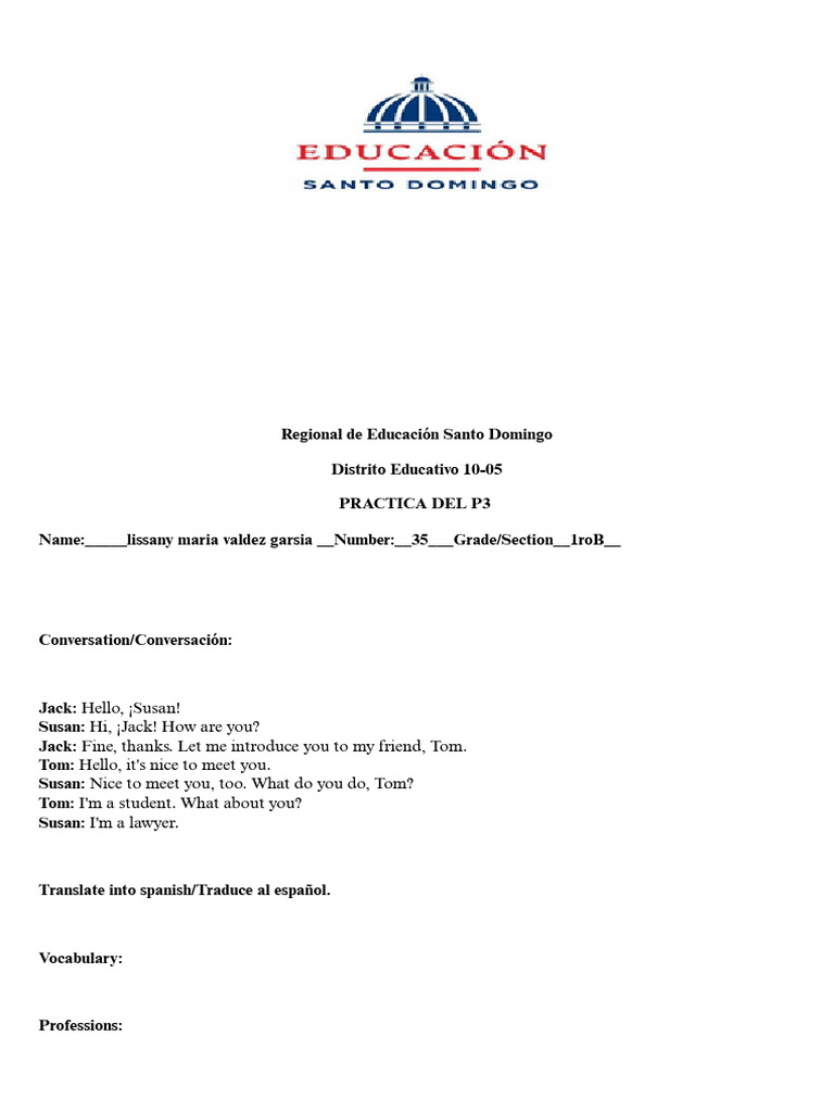 PRACTICA DE INGLES P3.docx - 20240412 - 012201 - 0000 | PDF | Morfología | Lingüística