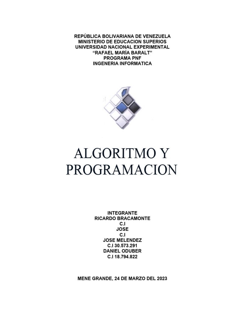 Trabajo de Algoritmo y Programacion | PDF | Algoritmos | Programación de computadoras