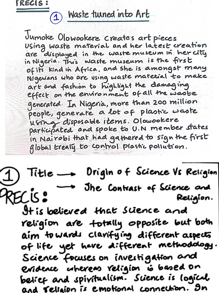 12 Precis For Bwcs Workshop Handout | PDF