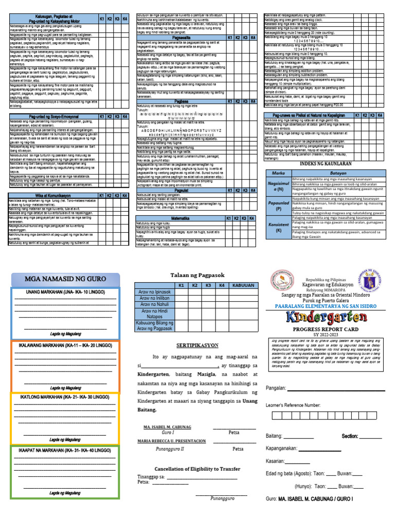 Progress Report Card 2022 2023 | PDF