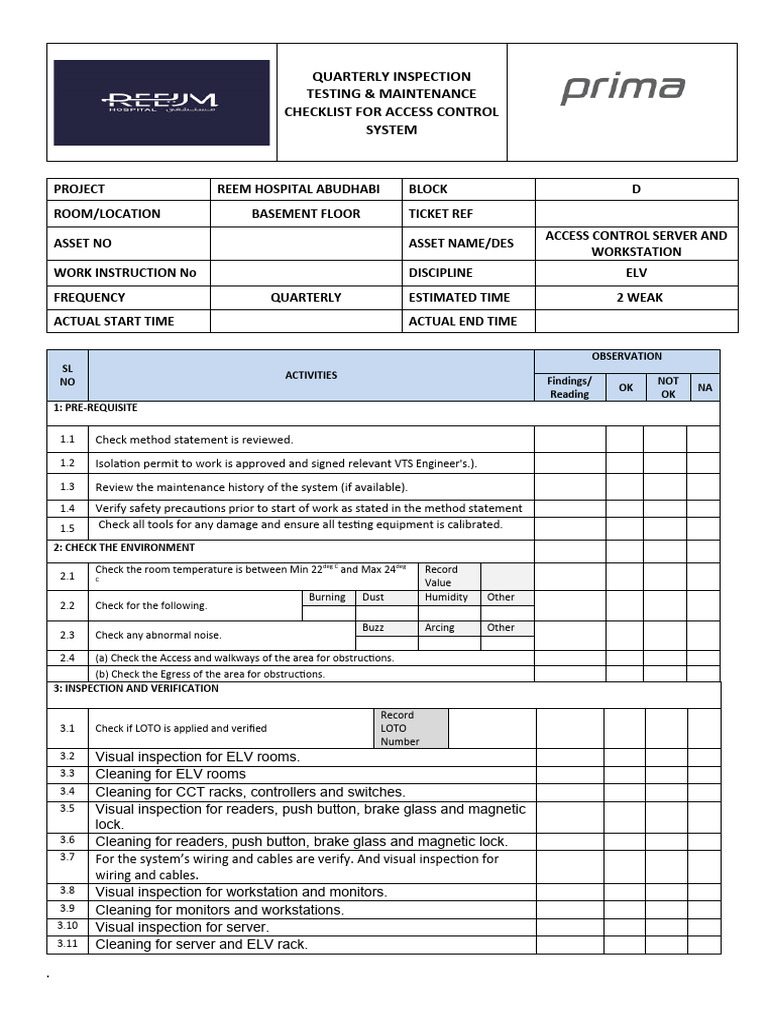 Access Control PPM Checklist | PDF | Access Control | Computing