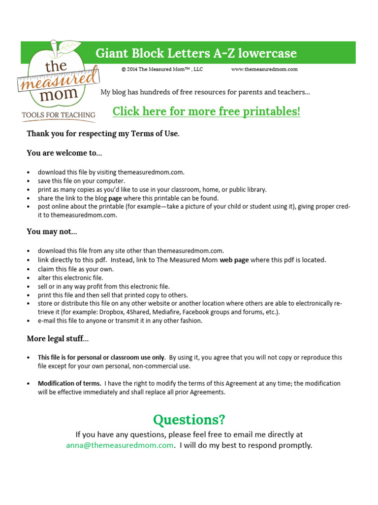 Giant Letters Set A Z Lowercase1 | PDF | Internet | Computing