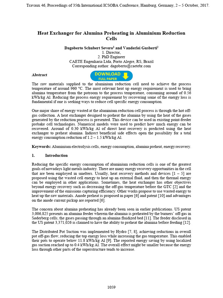 AL28 S - Heat Exchanger For Alumina Preheating in Aluminium Reduction ...