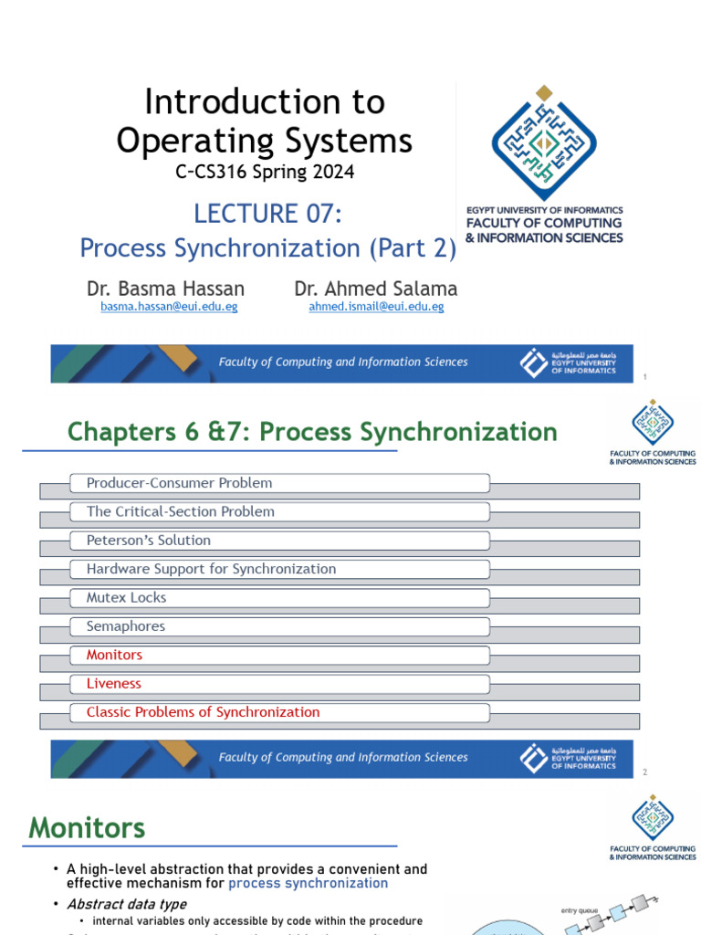 C-CS316 - Lect07 - Process Synchronization (Part 2) | PDF | Computer Programming | Concurrency ...