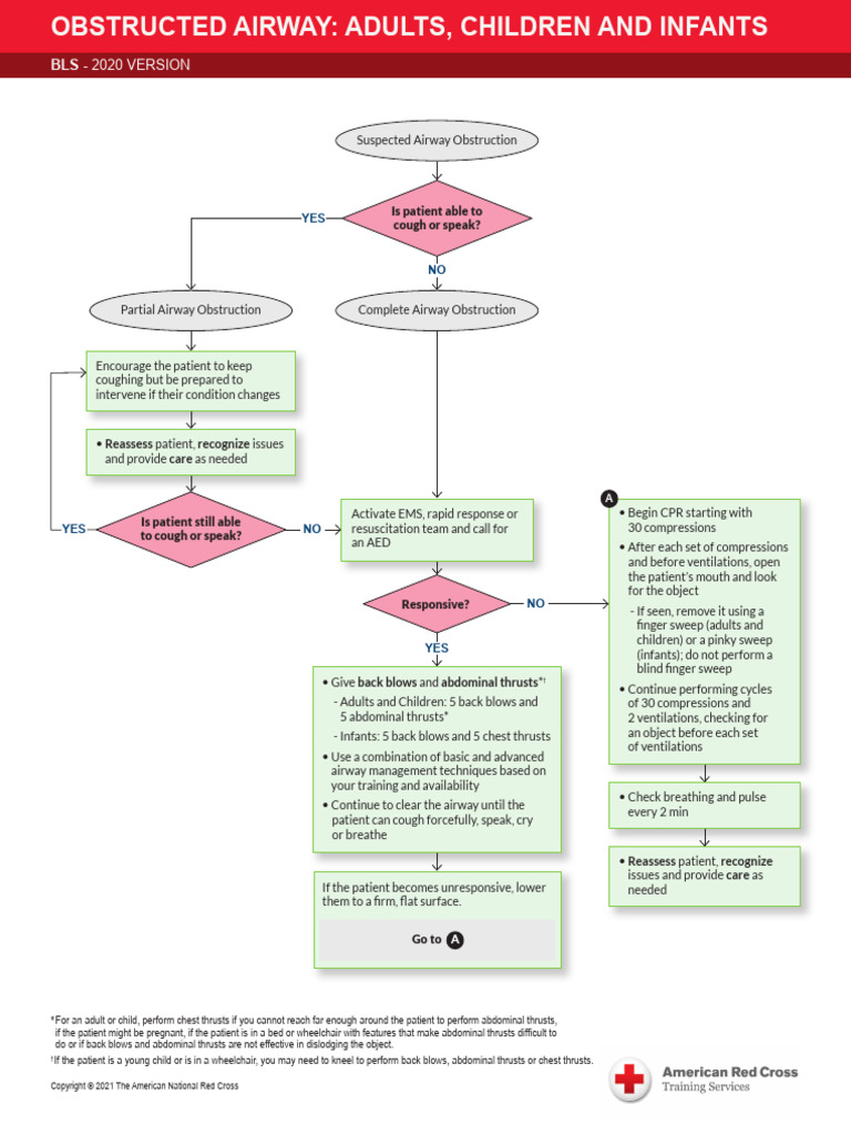 BLS Code Card - Obstructed Airway Adults, Children and Infants | Download Free PDF ...