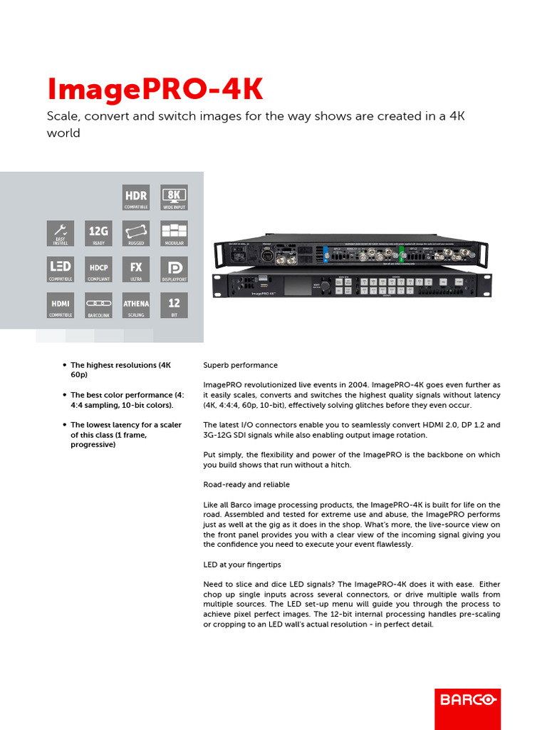 ImagePRO-4K en 1687394006.7095993 | Download Free PDF | Hdmi | Display Resolution