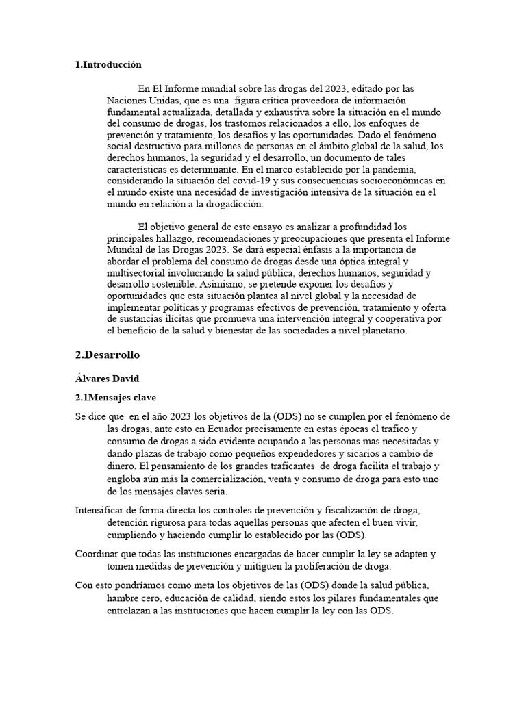 Ensayo Completar Moposita Y Rivera | PDF | La dependencia de sustancias | Comercio ilegal de drogas