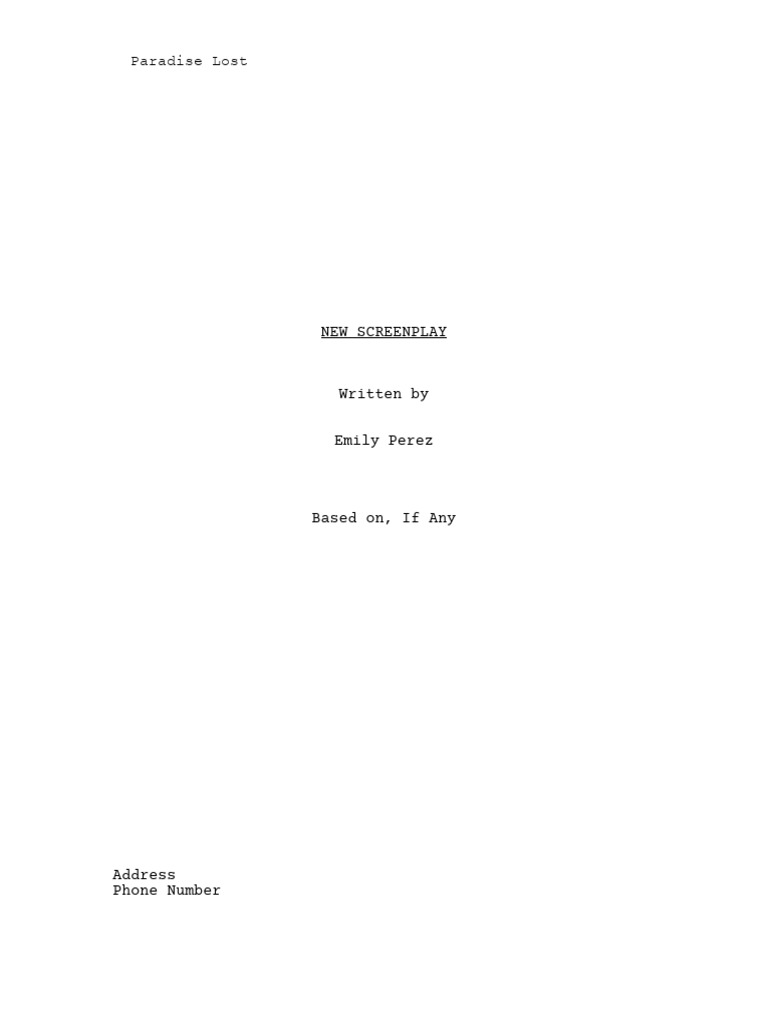 New Screenplay-2 | Download Free PDF | Serpents In The Bible | Paradise Lost