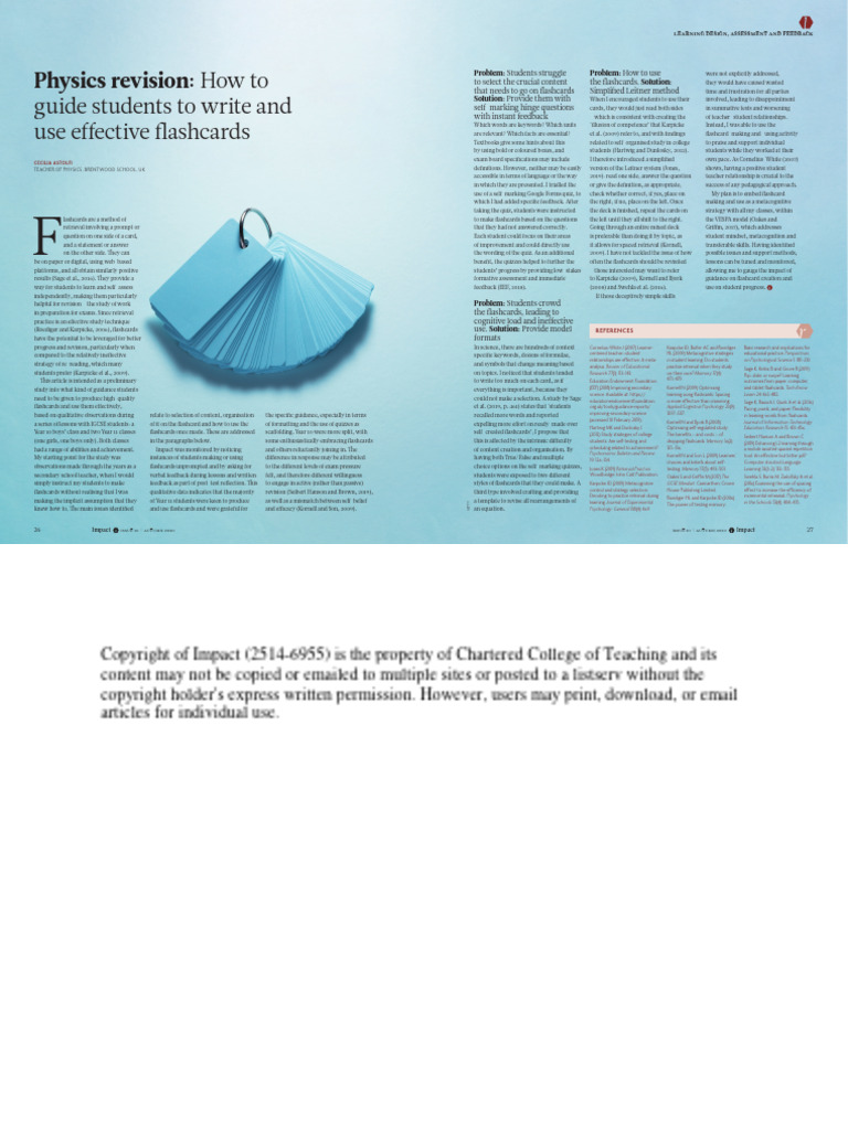 Physics Revision How To Guide Students To Write and Use Effective ...